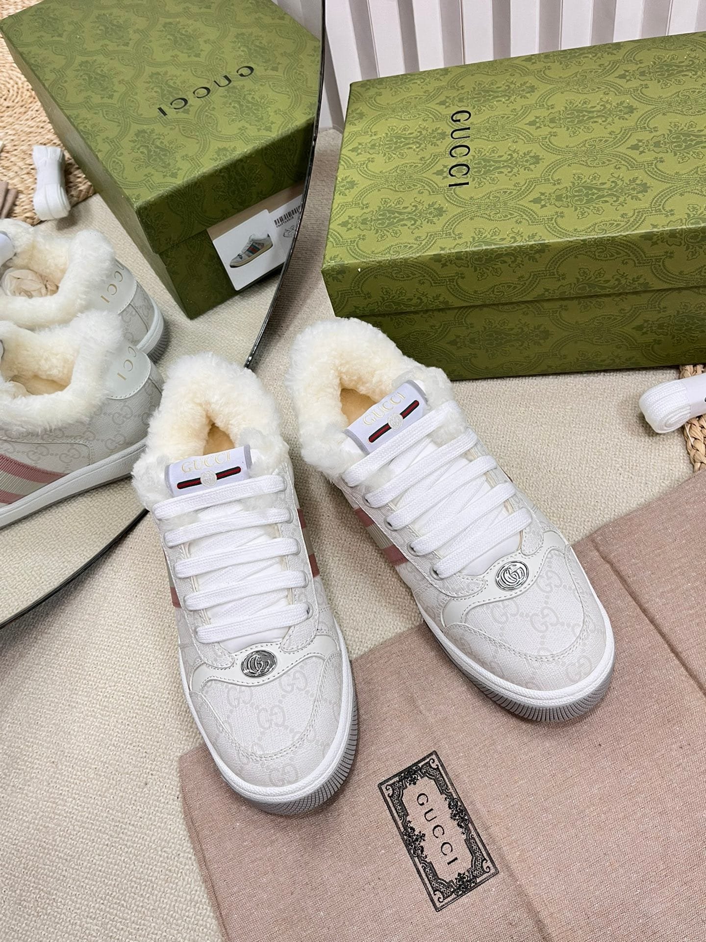 Gucci Screener GG Trainer Winter Pink - Global Luxury:Panda-China.com