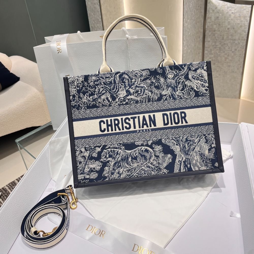 Dior Bag Book Tote 36cm Blue Tiger - Global Luxury:Panda-China.com
